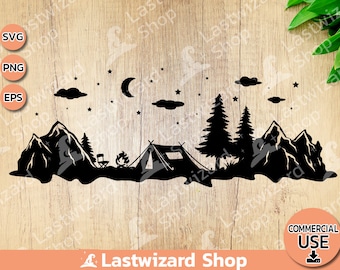 Camping Svg File Campfire Svg Camping Png Tent in Forest - Etsy