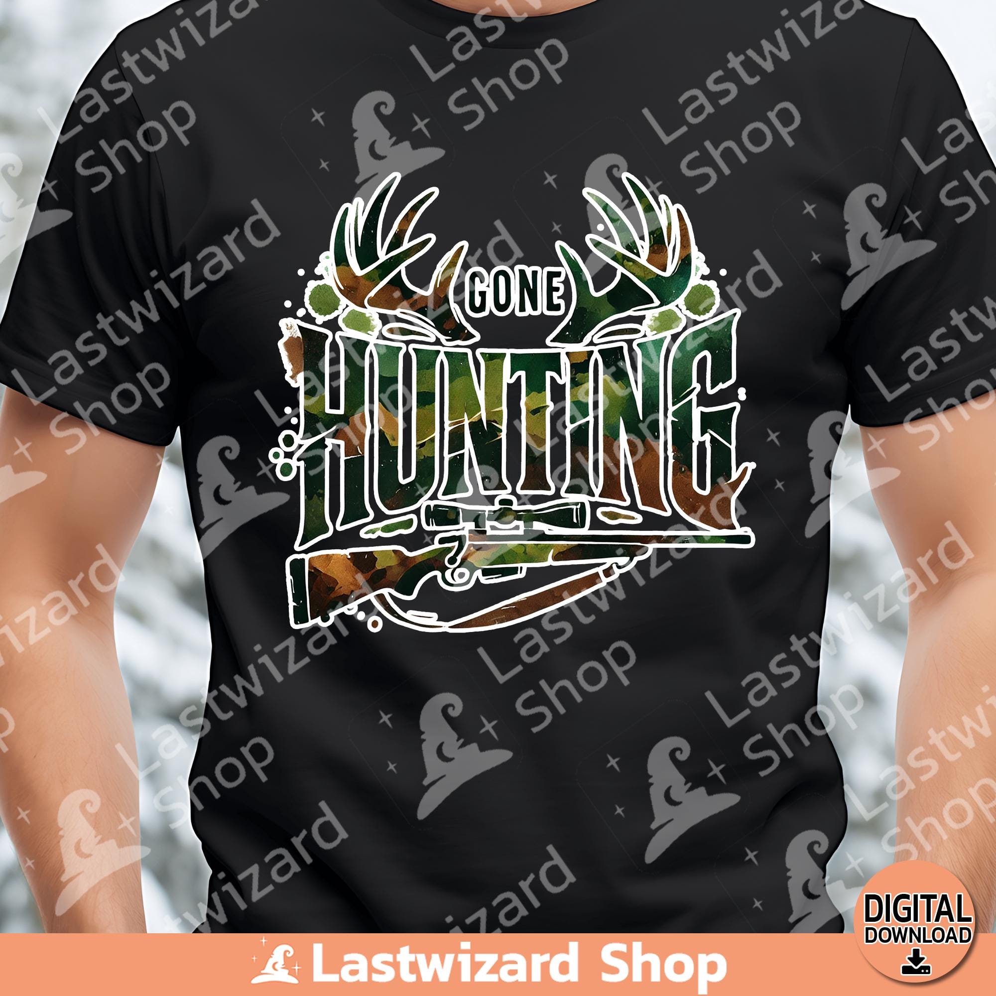 Gone Hunting PNG: Camo Deer Hunters Clipart (digital Download) - Etsy