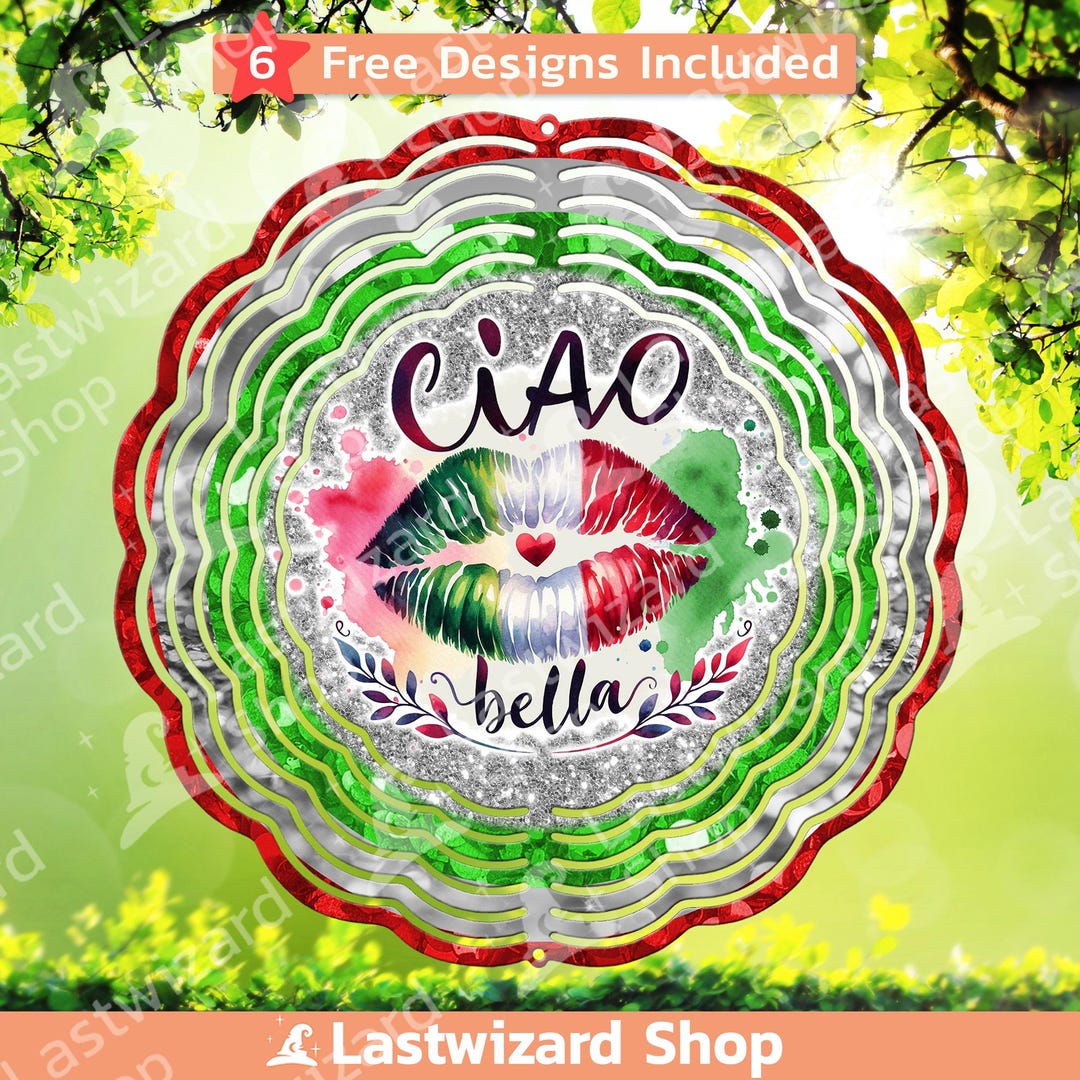 Ciao Bella Italian Flag Wind Spinner: Sublimation Design (PNG) - Etsy