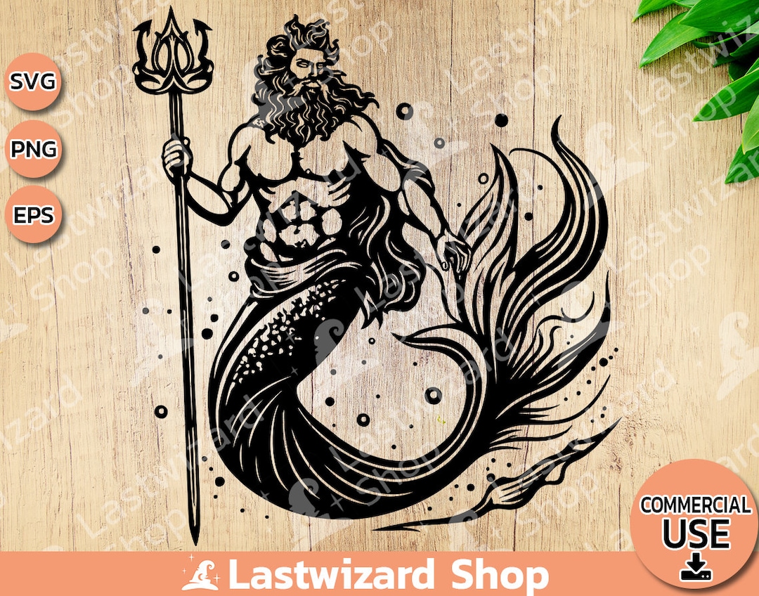 King Mermaid Svg Siren Svgsea Svg Nautical Summer Svg - Etsy