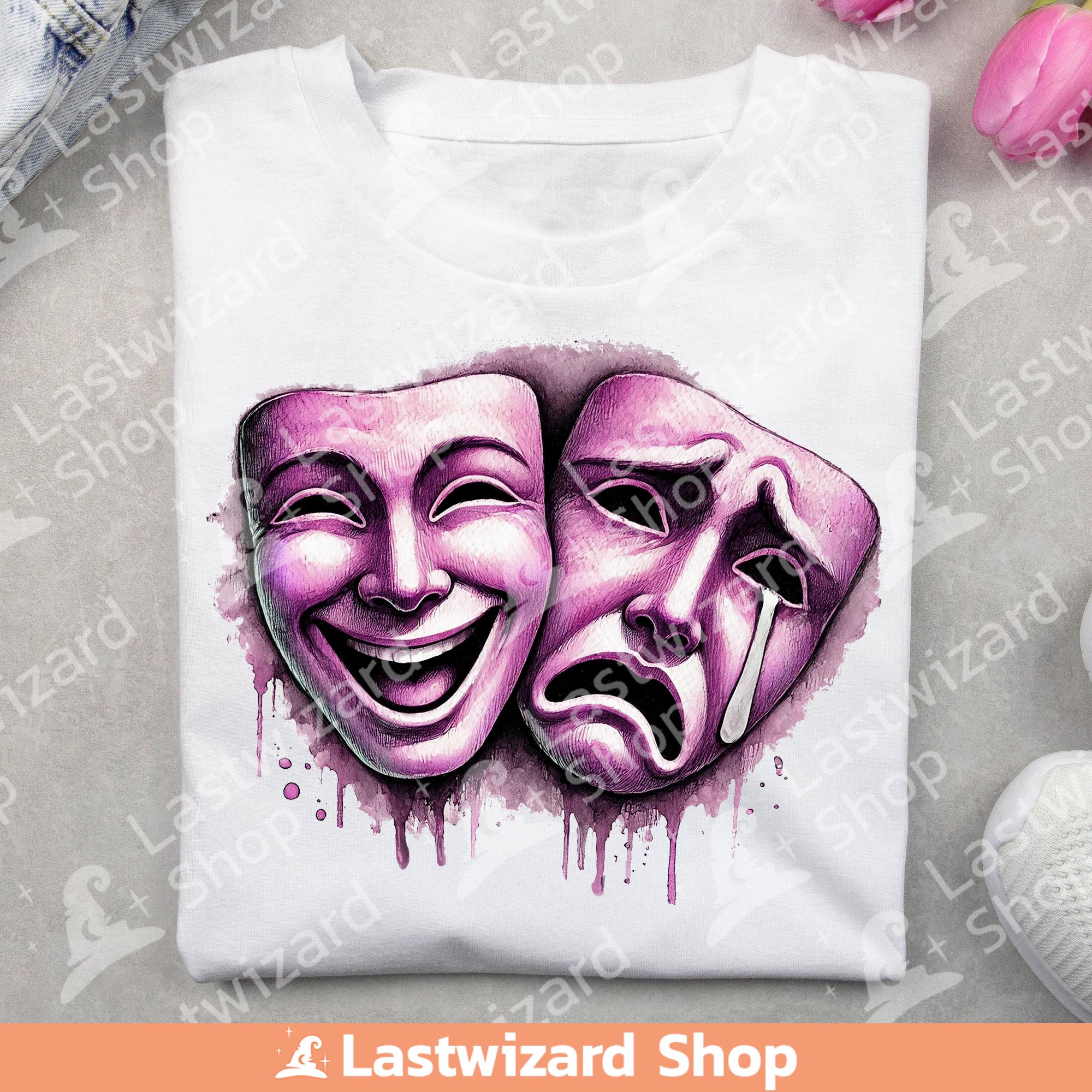 Laughing Crying Theater Masks PNG: Drama Clipart (digital Download) - Etsy