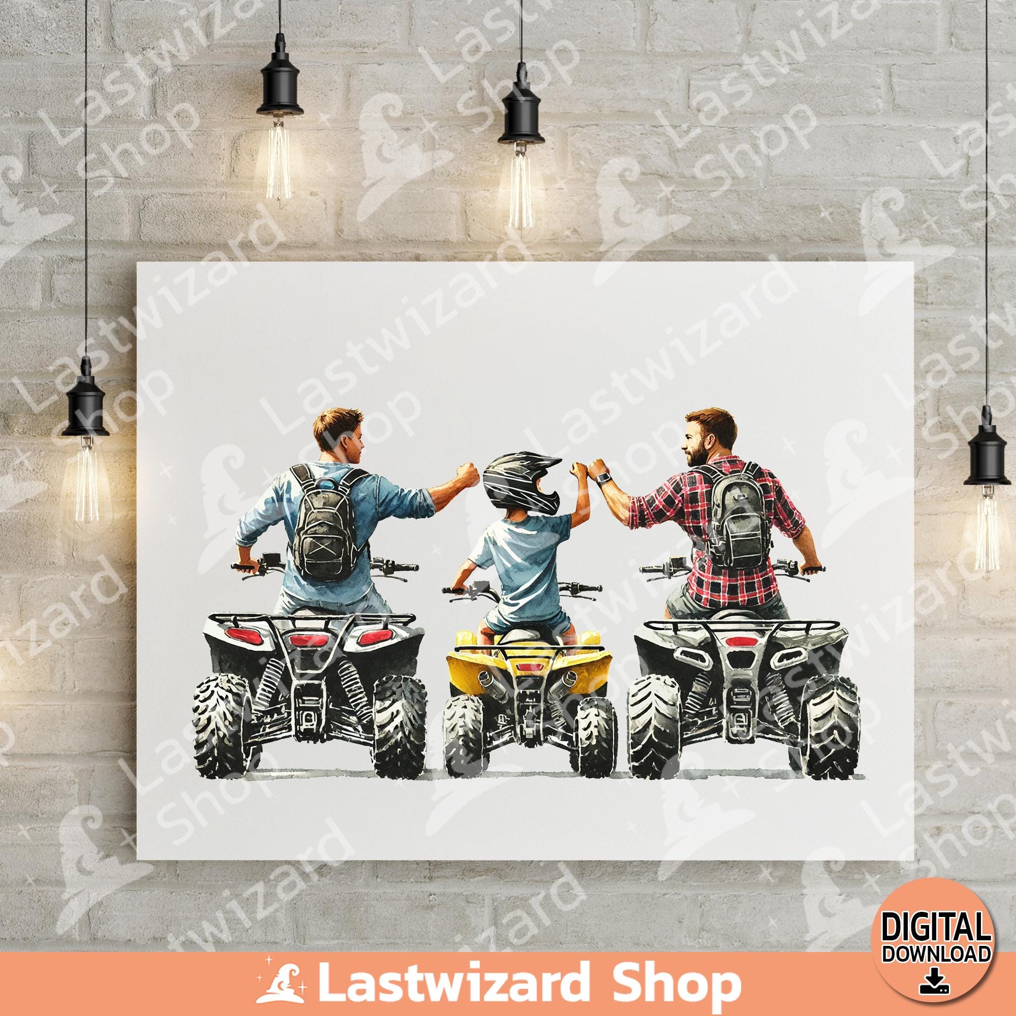 Father Son ATV Riders PNG, off Road 4 Wheeler Sublimation Design, Quad ...