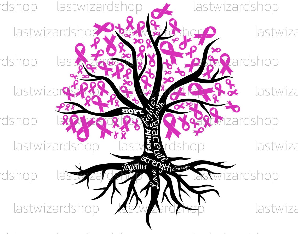 Breast Cancer Tree Svg Cancer Awareness Svg Pink Ribbon Svg | Etsy Canada