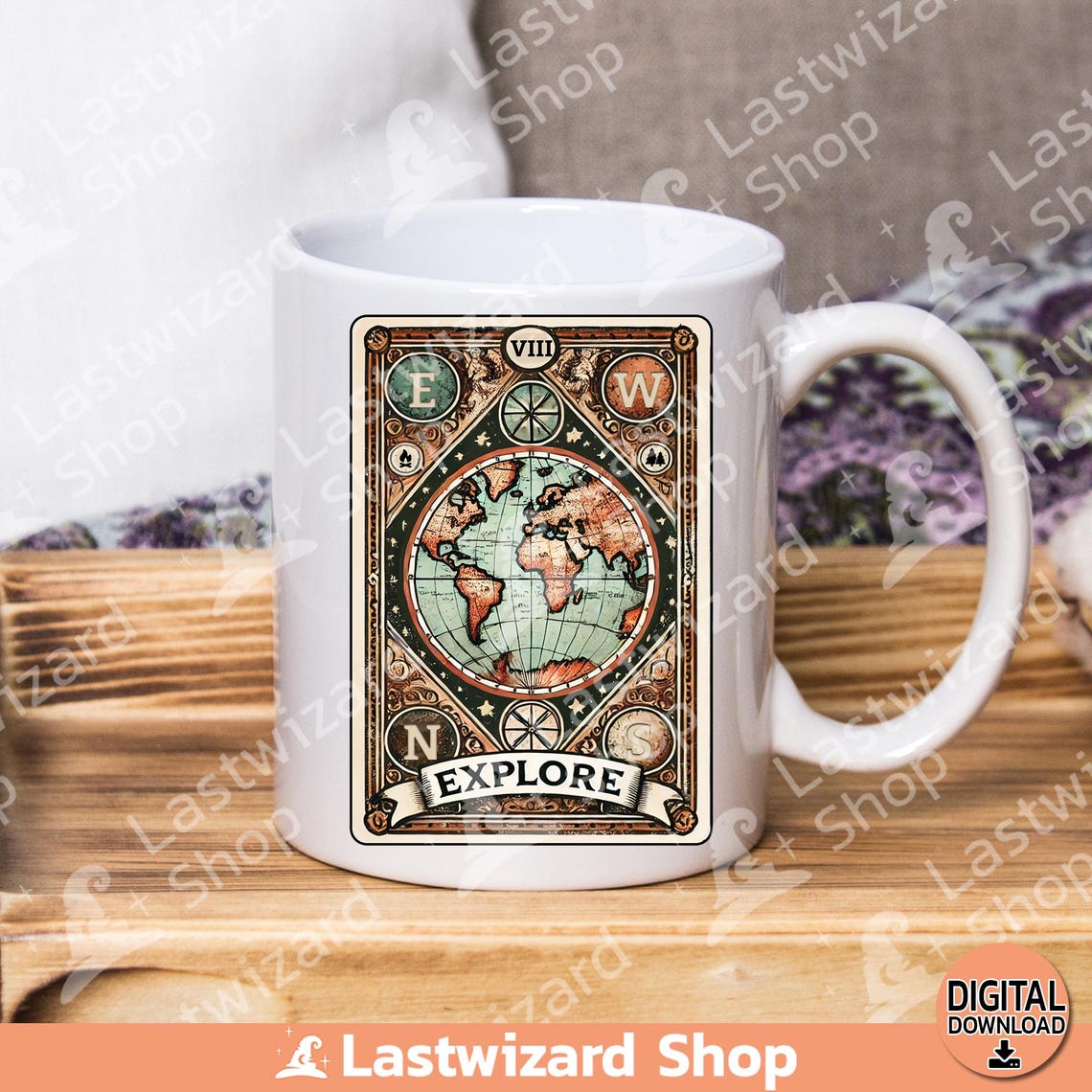Explore Tarot Card PNG: Watercolor World Map (digital Download) - Etsy