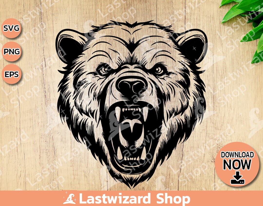 Angry Bear Svg, Grizzly Roar Svg, Tattoo, Vinyl Cutter, Svg Files for ...