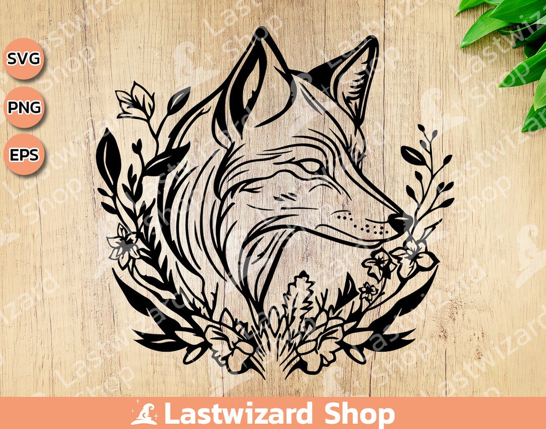Fox Head With Floral Svg, Red Fox Svg, Wolf Mountain Svg, Witch Svg Png ...
