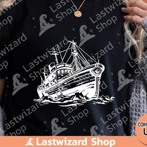 Vintage Ship Wreck Svg, Ancient Shipwreck Svg Png, Fishing Ship Svg ...
