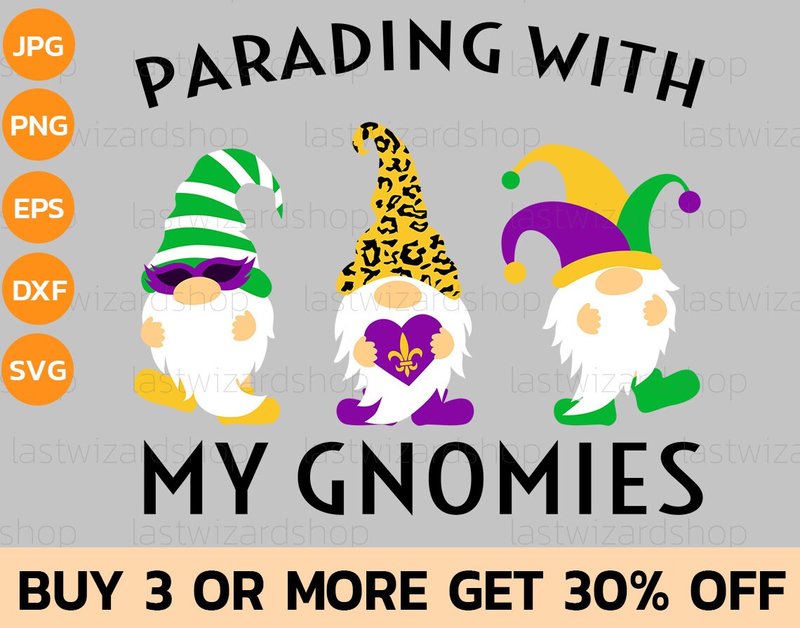 Mardi Gras Gnomes Svg Parading with My Gnomies Svg Kids | Etsy