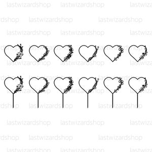Heart Frame Cake Topper SVG Bundle: Floral Wreaths (digital Files) - Etsy