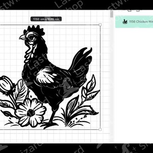 Rooster With Flower Svg, Hen Svg, Chicken Svg, Farming Svg, Farm Svg ...