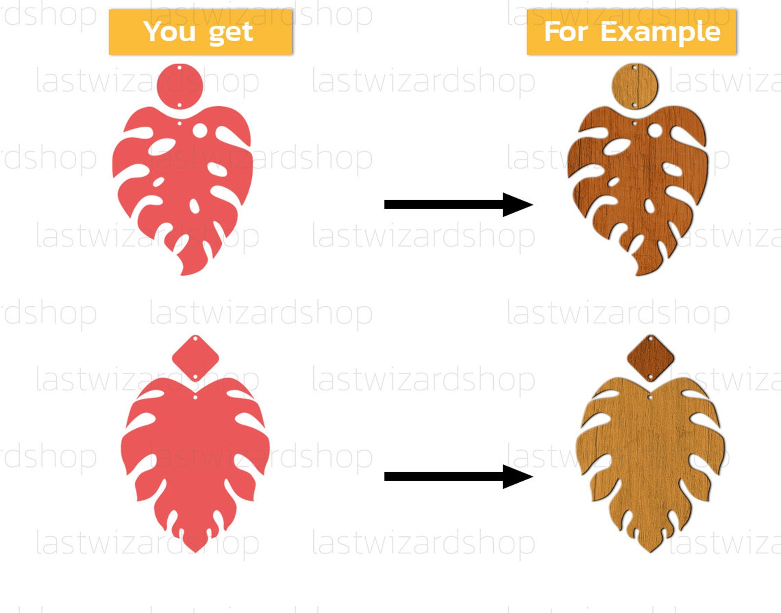 Monstera Leaf Earrings Svg Tropical Earrings Svg Faux | Etsy