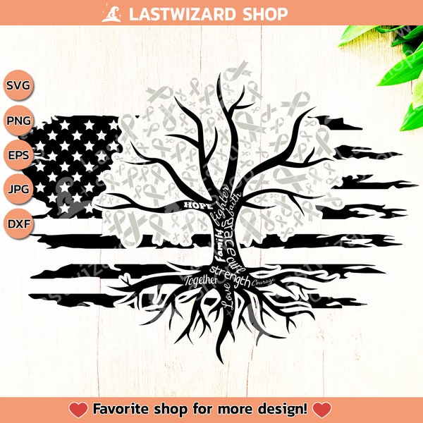 Lung Cancer Ribbon American Flag Svg - Etsy