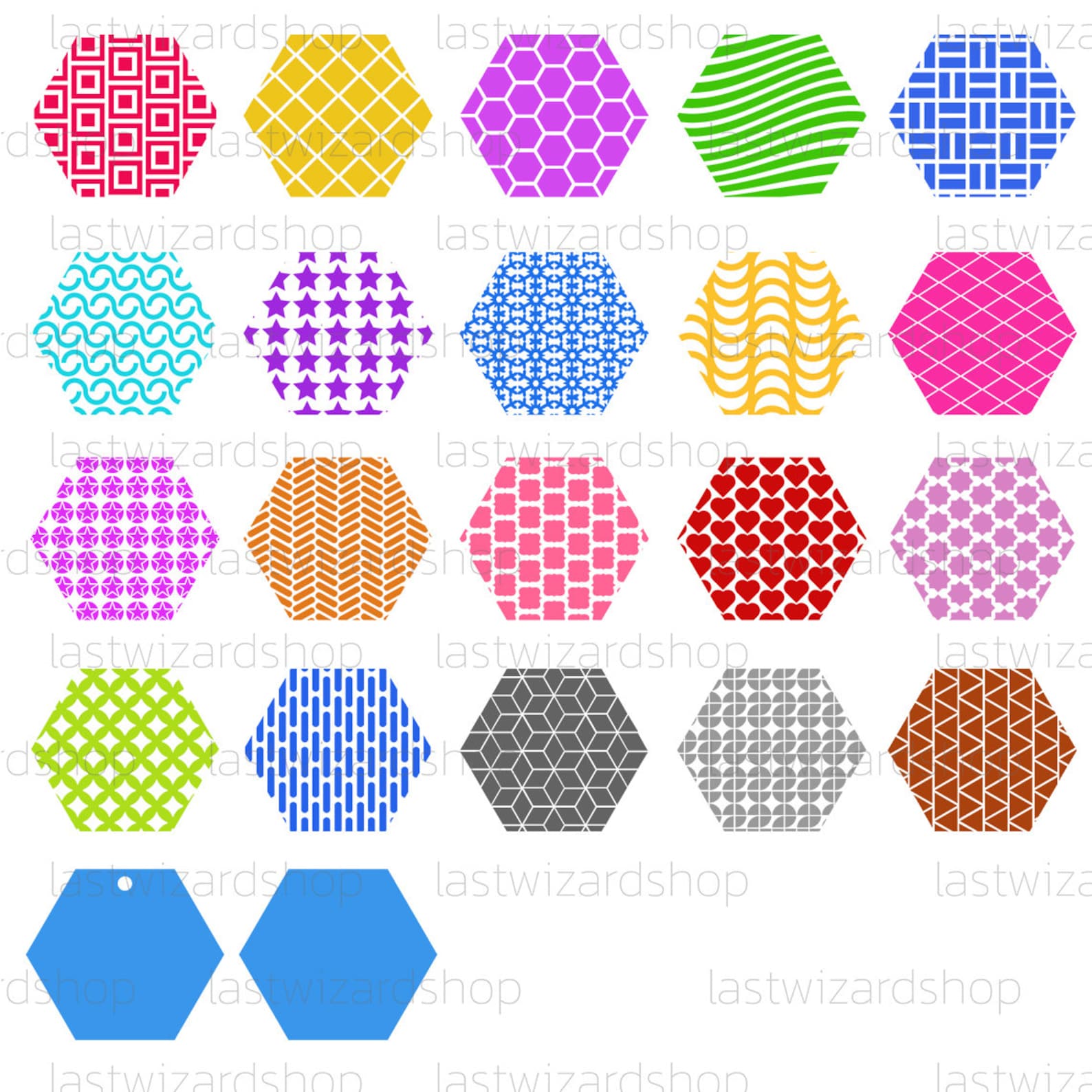20 Hexagon Pattern Svg Keychain Patterns Svg Key Fob Svg - Etsy