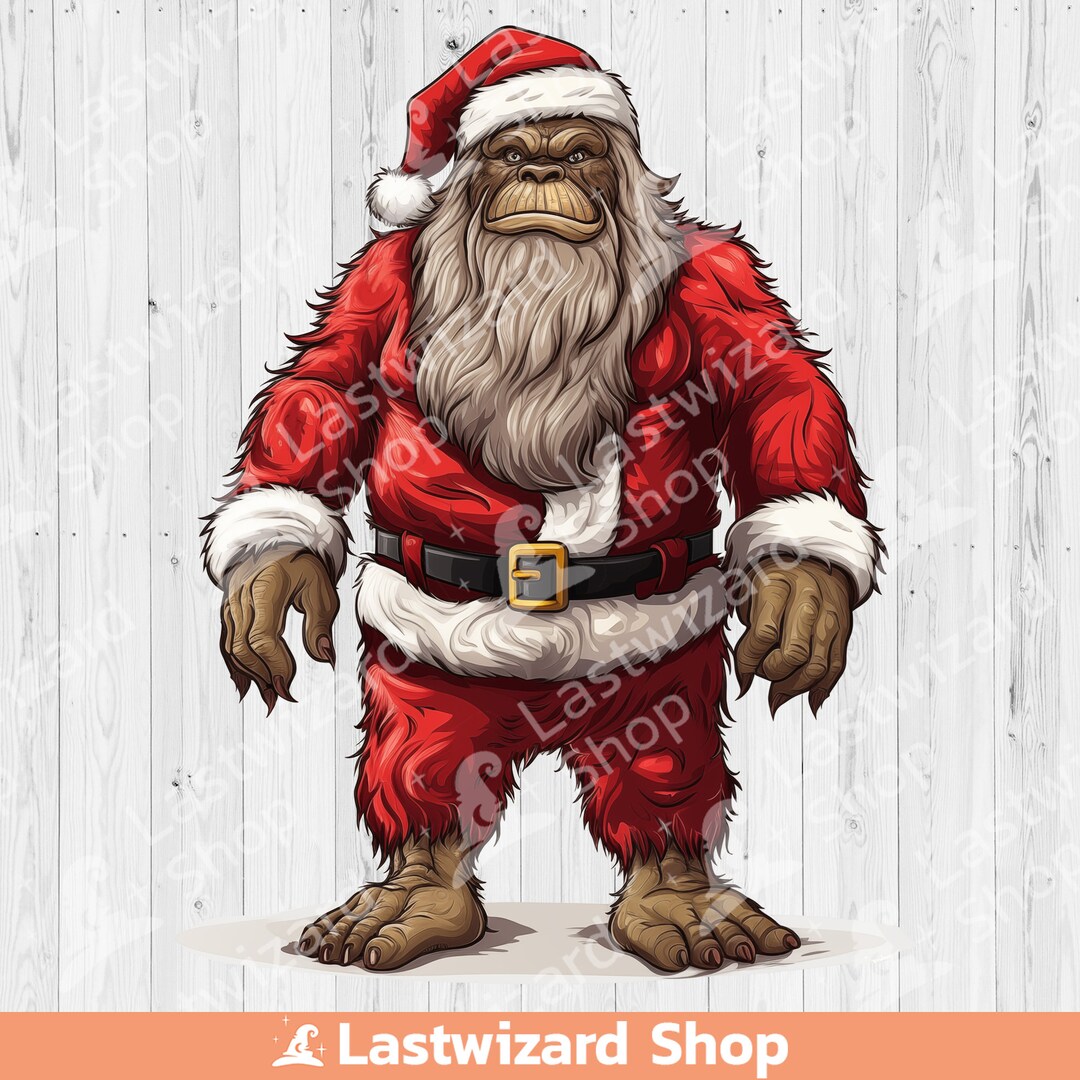 Christmas Bigfoot Sublimation Png Jpg, Vintage Sasquatch Squatch ...