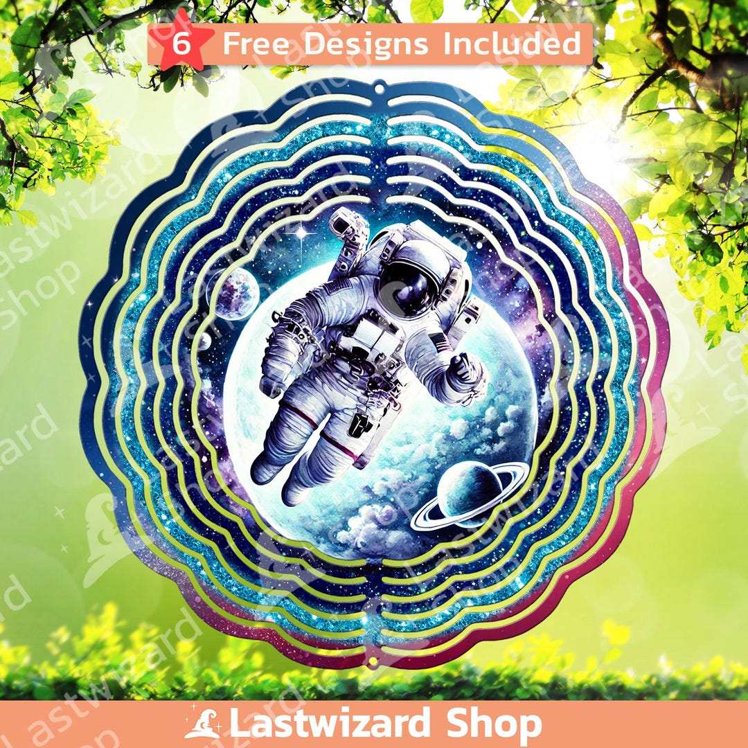 Astronaut Wind Spinner PNG: Space Garden Design (digital Download ...