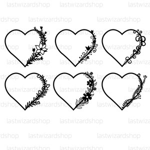 Heart Frame Cake Topper Svg Bundle Valentines Frame Svg - Etsy