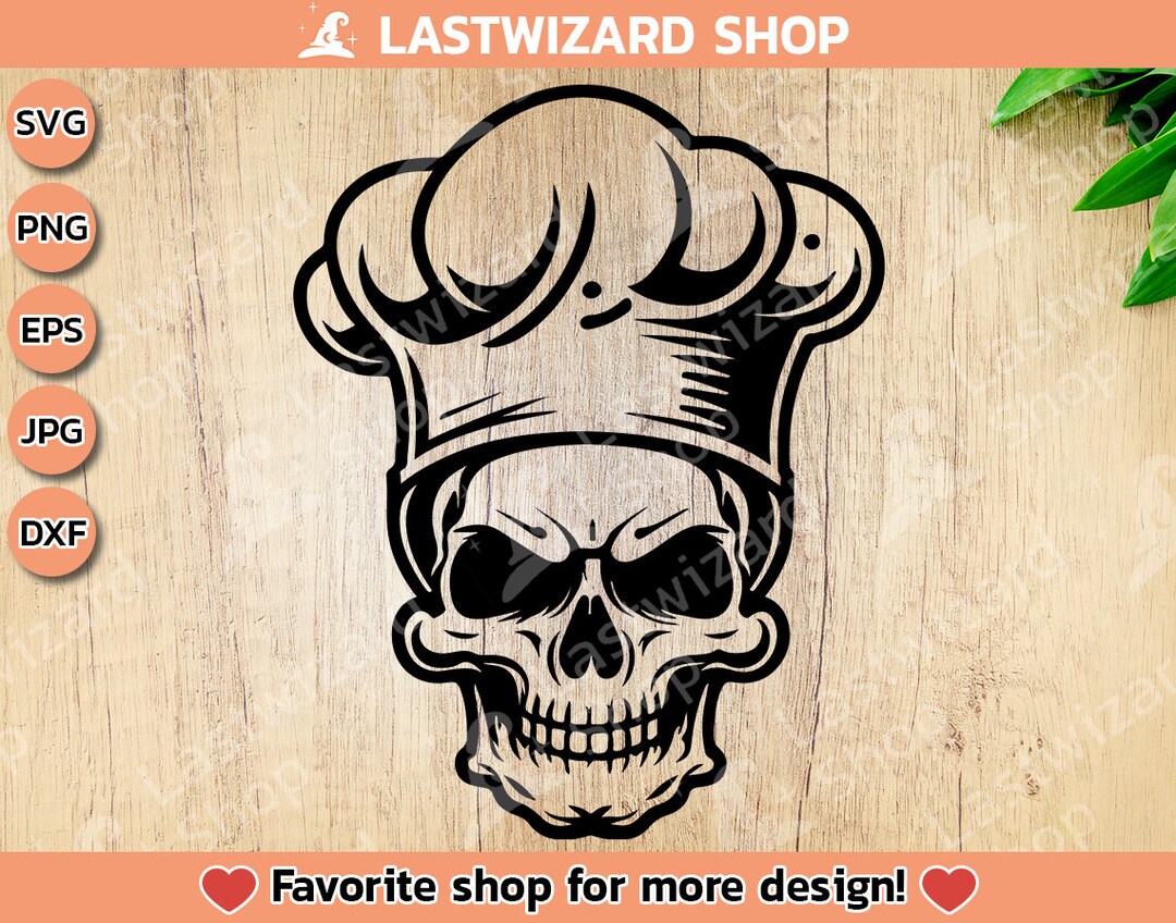 Chef Skull Svg Png Dxf, Grill Master Svg, Bbq Svg, Food Svg Svg ...