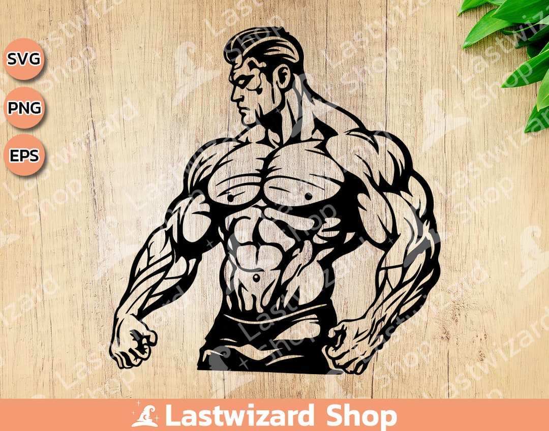 Bodybuilding Svg, Workout Physique Svg Png File, Body Builder Svg ...