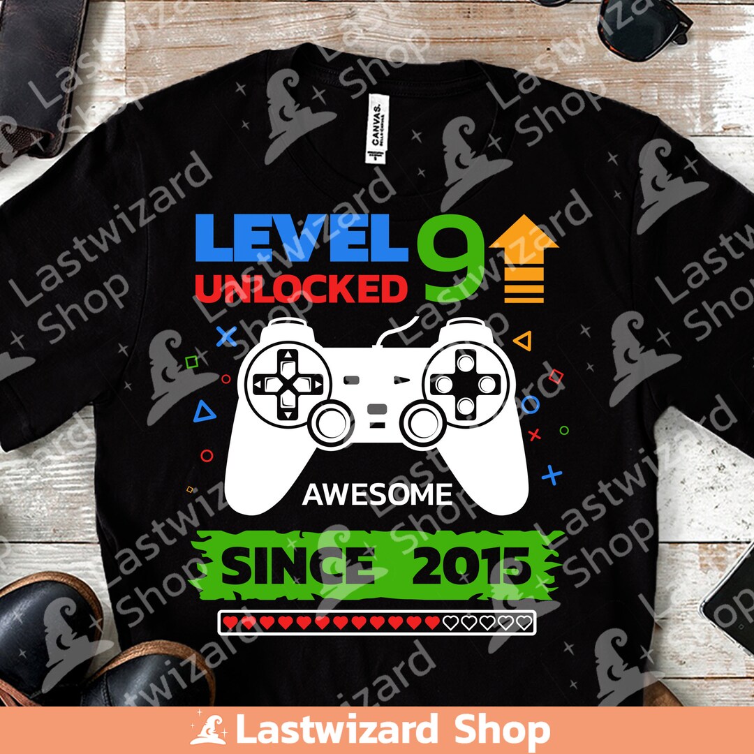 Birthday Boy Gamer Level 9 Svg, Level 9 Unlocked Svg, 9 Years Old, 9th ...