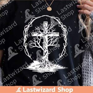 Cross Tree With Chain Svg, Jesus Svg, Gothic Svg, Religious for T Shirt ...