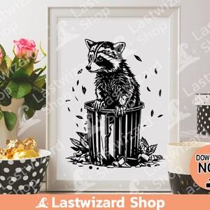 Raccoon in Trash Svg, Bandit Svg, Nocturnal Svg, Trash Panda Svg, Fox ...