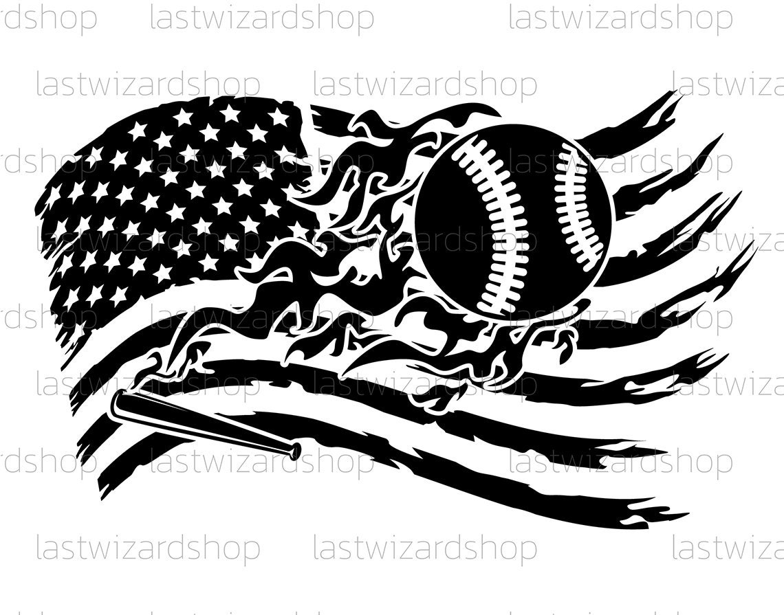 Baseball Distressed American Flag Svg Baseball Team Svg - Etsy