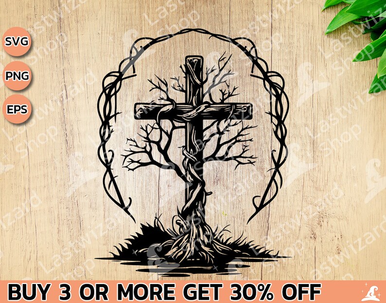 Cross Tree With Chain Svg Jesus Svg Christian Svg Gothic - Etsy