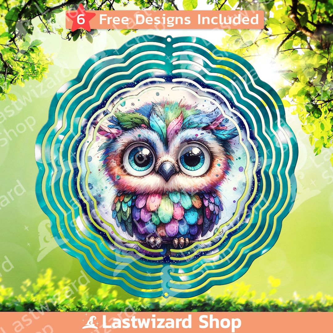 Quirky Owl Wind Spinner PNG, Owl House Wind Spinner Sublimation ...