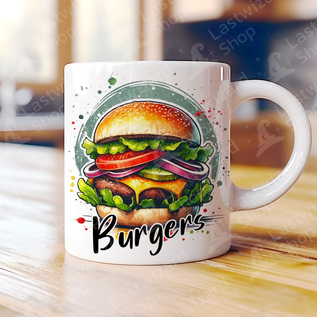 Cheeseburger Mug Wrap: Fast Food Sublimation Design (digital Download ...