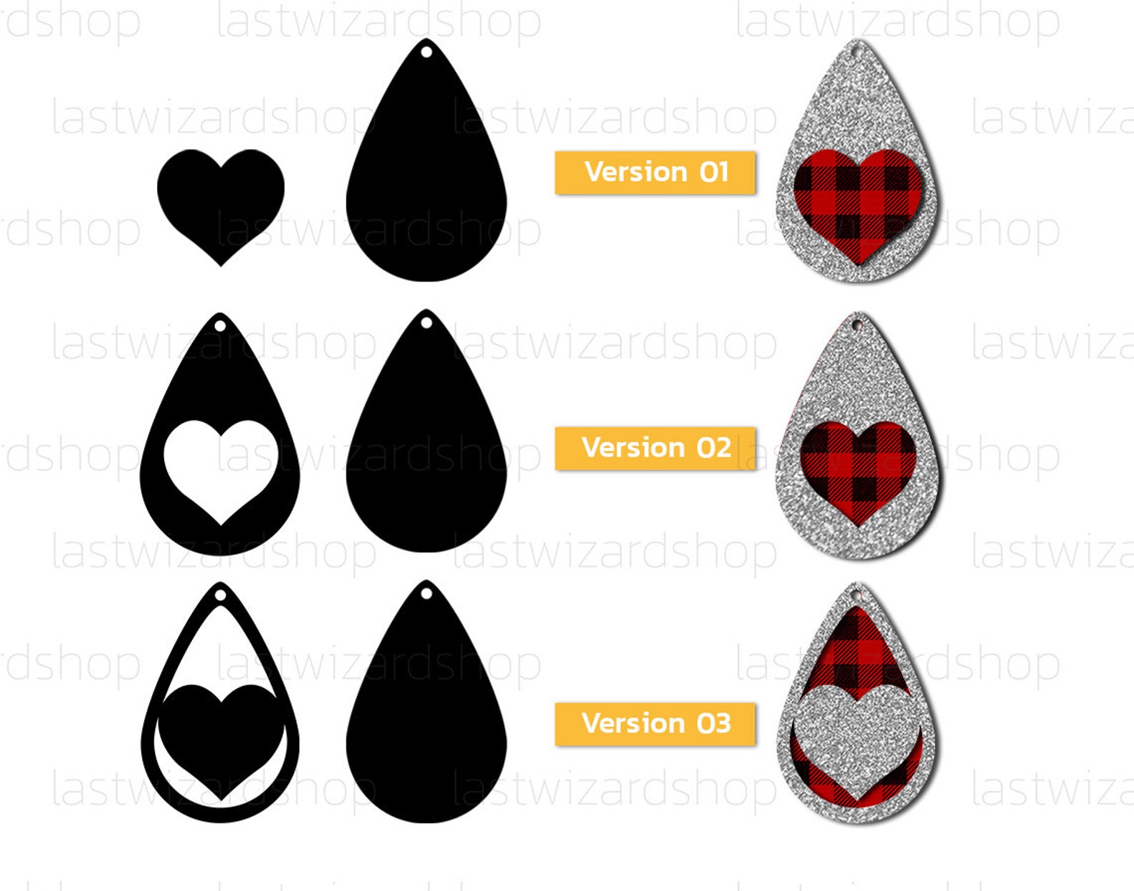 Love Tear Drop Earrings SVG Valentine Heart Earring Svg - Etsy