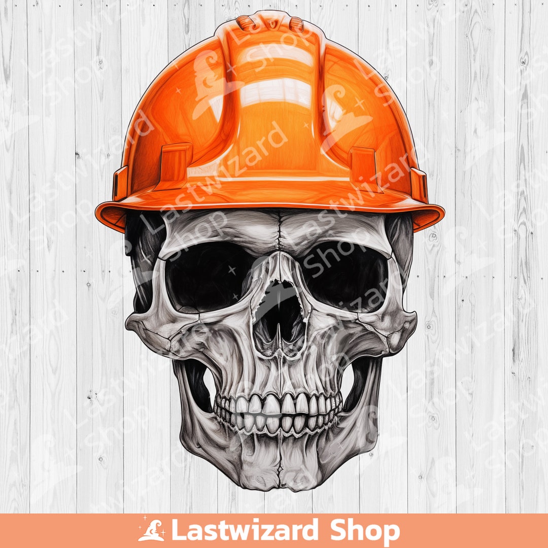 Engineer Skull Png Sublimation, Skull With Hard Hat Jpg, Mechanical ...