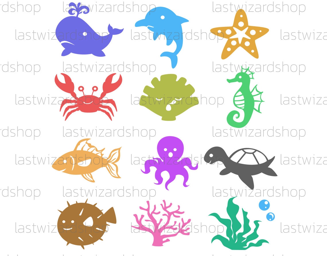 Sea Creatures Svg Under The Sea Svg Ocean Svg Octopus | Etsy