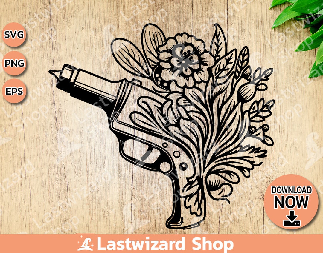 Floral Glue Gun Svg Png, Adhesive Svg, Crafting Svg, DIY Svg, Home Svg ...