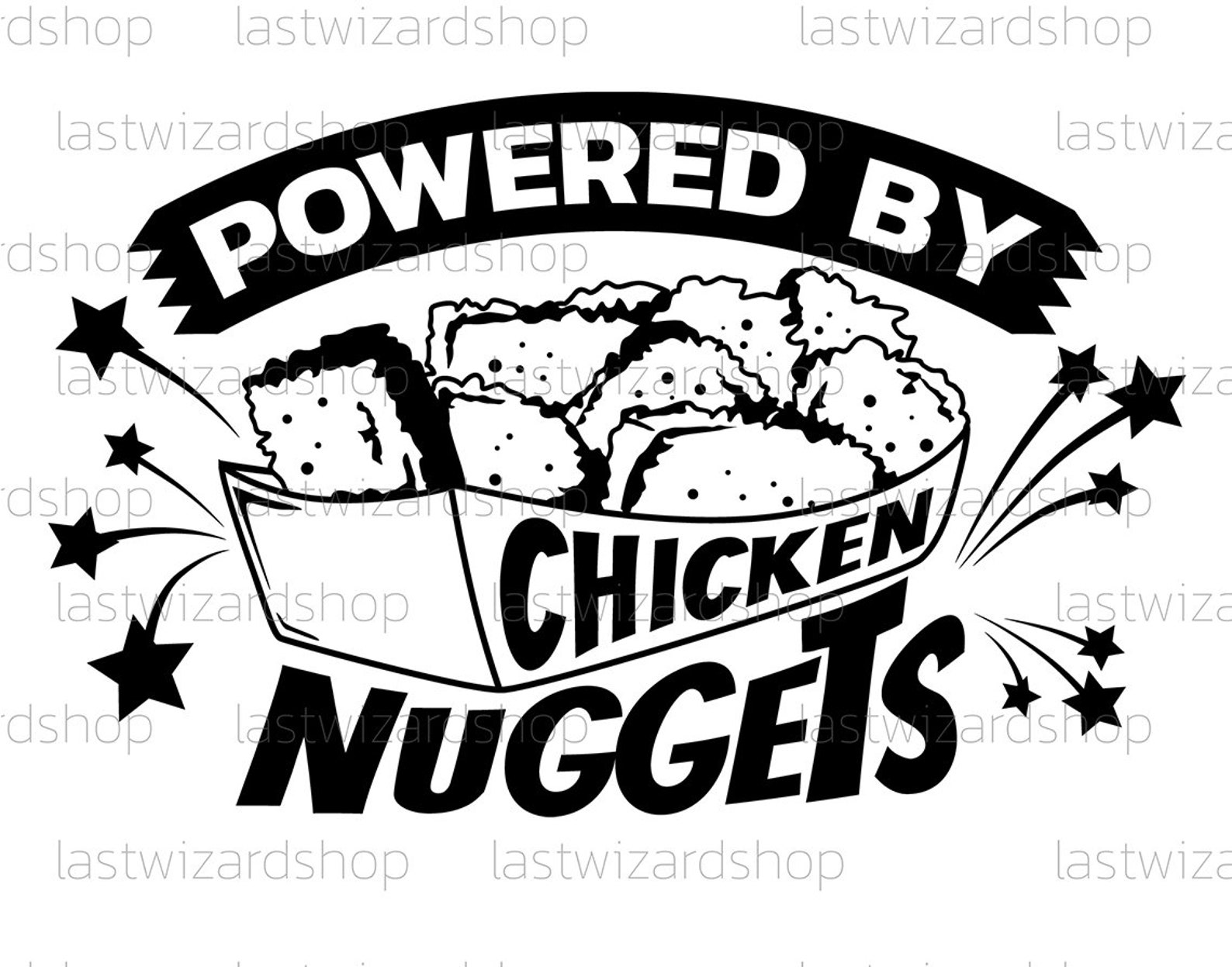 Powered by Chicken Nuggets Svg Snacks Svg Fast Food Svg - Etsy