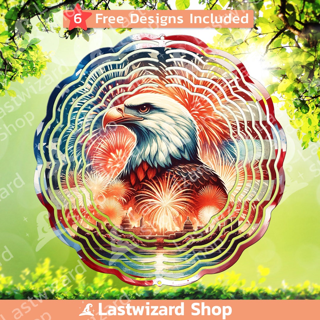 American Eagle Firework Wind Spinner PNG, USA Bald Eagle Wind Spinner ...