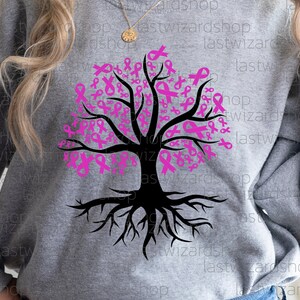 Breast Cancer Tree Svg, Cancer Awareness Svg, Pink Ribbon Svg, Tree of ...