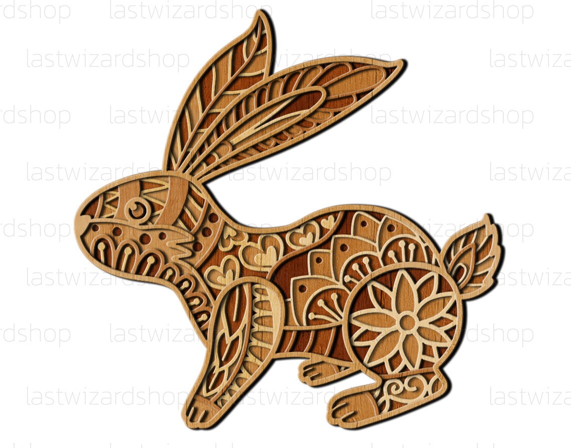 3D Layered Baby Bunny Easter Layered Mandala Svg Rabbit Svg | Etsy