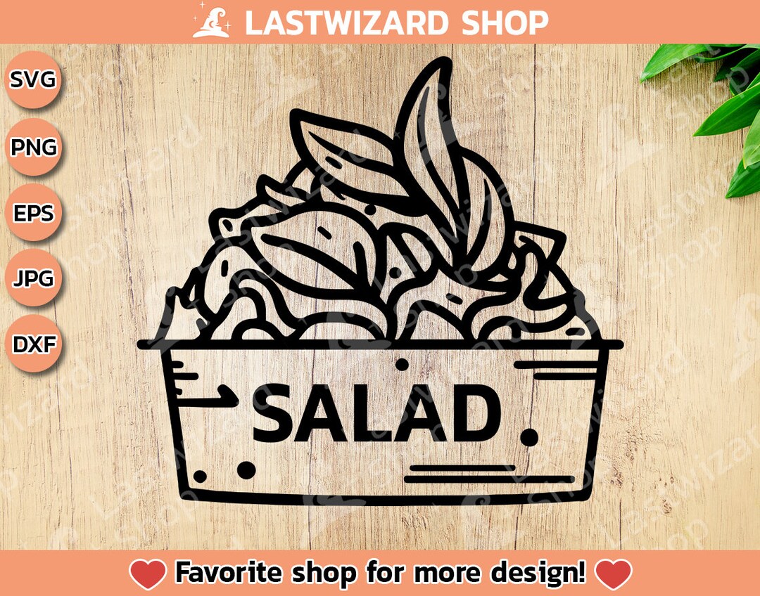 Salad Svg Png Dxf, Vegetarian Food Clip Art, Vegan Dining Svg, Salad ...