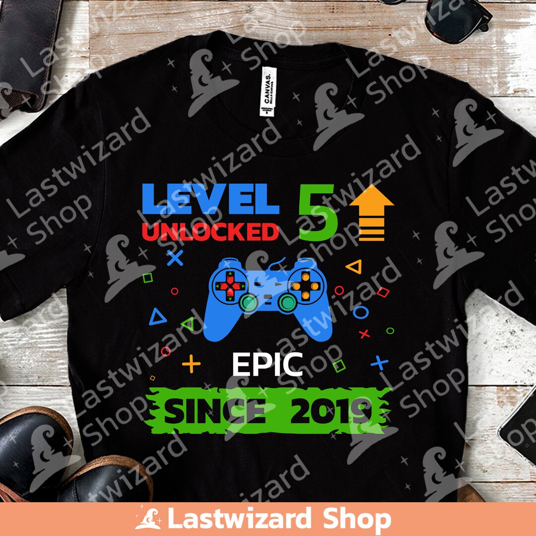 Gamer Epic Level Up 5 Desbloqueado Svg, 5to Año, Videojuegos, Gaming ...