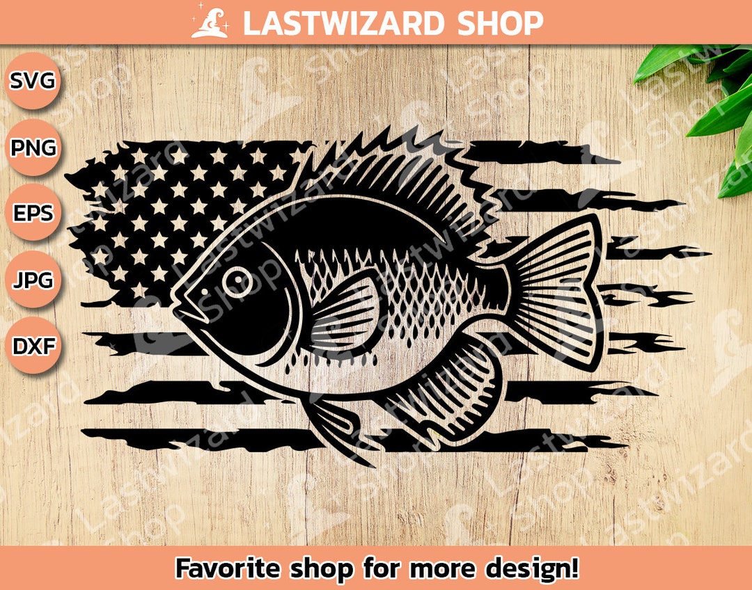 Bluegill With US Flag Svg Png File, Sunfish Bass Svg, Catching Bluegill ...