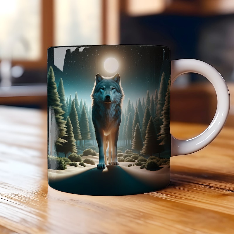 Wolf Coffee Mug - Etsy