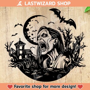 Vampire in Bat Scene Svg, Spooky Svg, Lady Vampire Svg, Lord Vampire ...