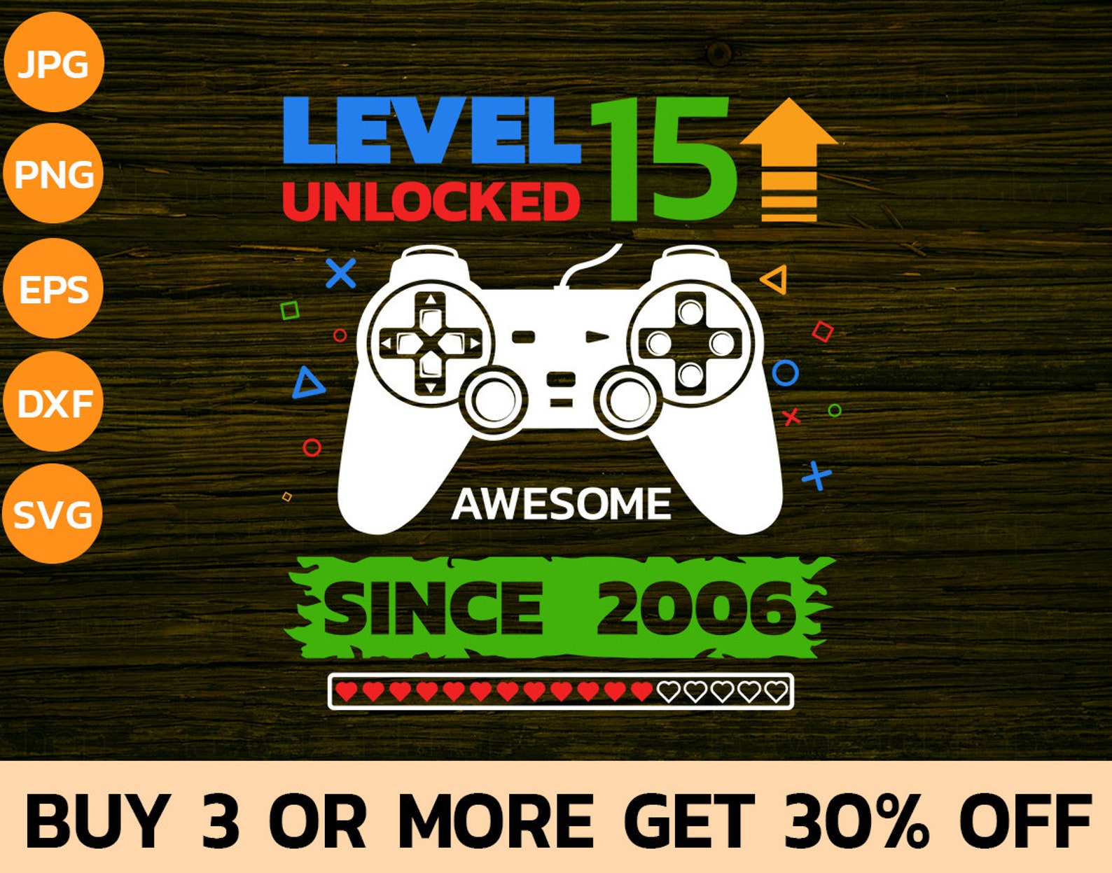 Birthday Boy Gamer Level Up 15 Svg Level 15 Unlocked Svg15 | Etsy