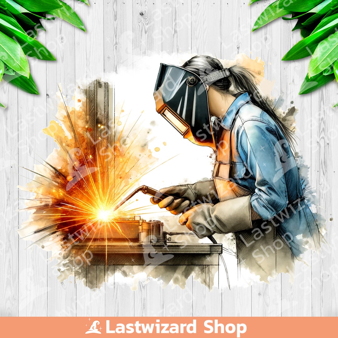 Welder Woman PNG, American Woman Welder Sublimation Design, Welder Girl ...