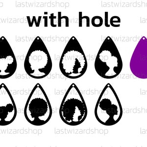 Afro African American Earrings Svg, Black Girl Faux Leather Earrings ...