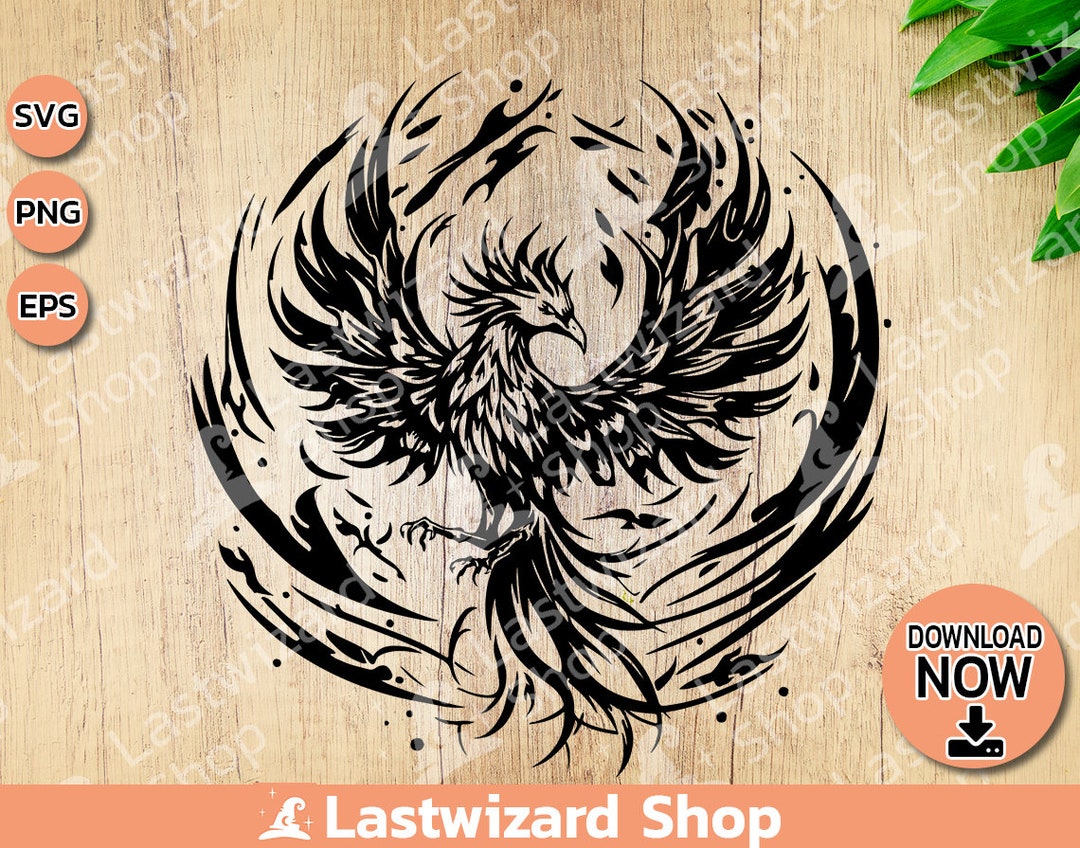 Phoenix Mythological Rebirth Svg, Bird Svg, Fire Svg, Rising Svg ...
