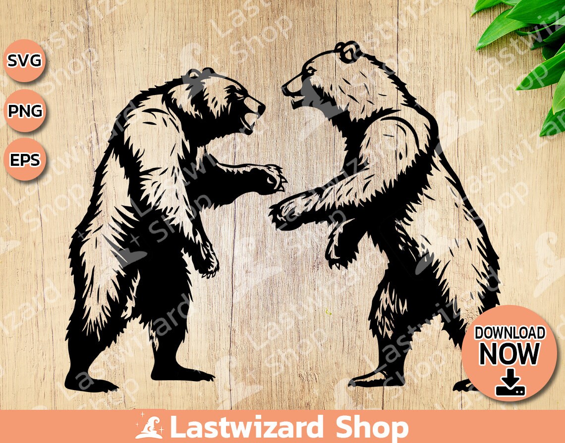 Fighting Bear Silhouette