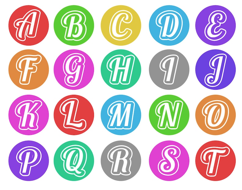 Alphabet Round Keychain Svg English Alphabet Keyring - Etsy