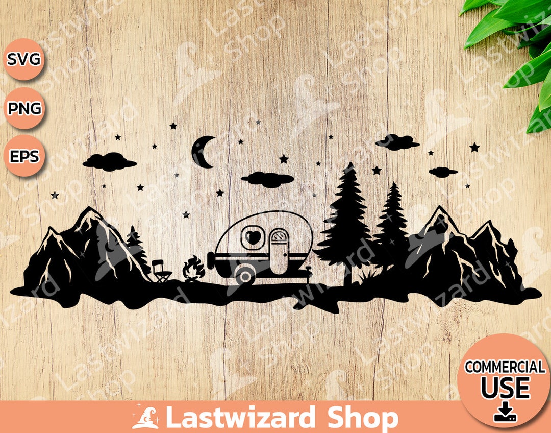 Camper in Forrest Svg, Family Camping Svg, Happy Camper Svg, Outdoors ...