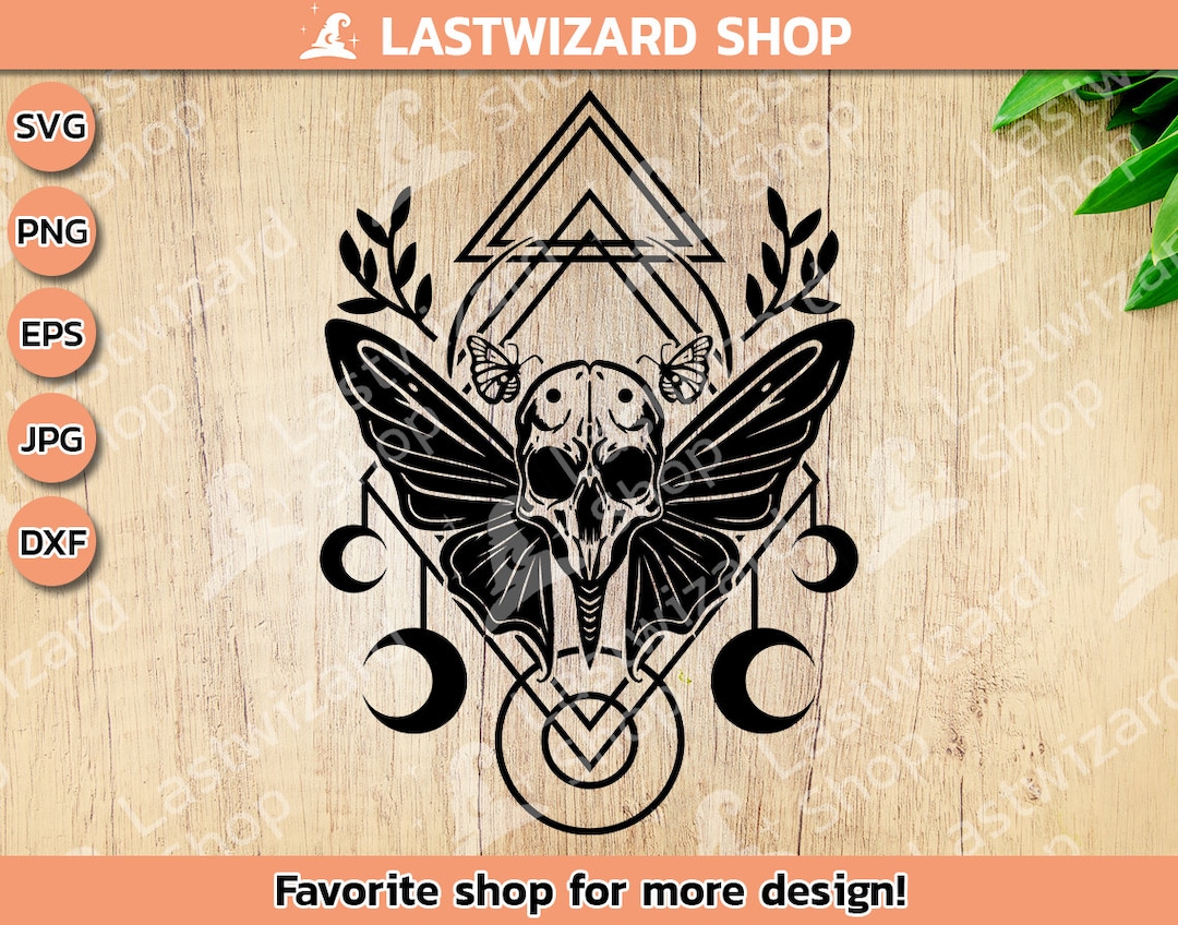 Skull Moth Mystical Svg, Death's Head Hawkmoth, Symbol of Death Svg ...